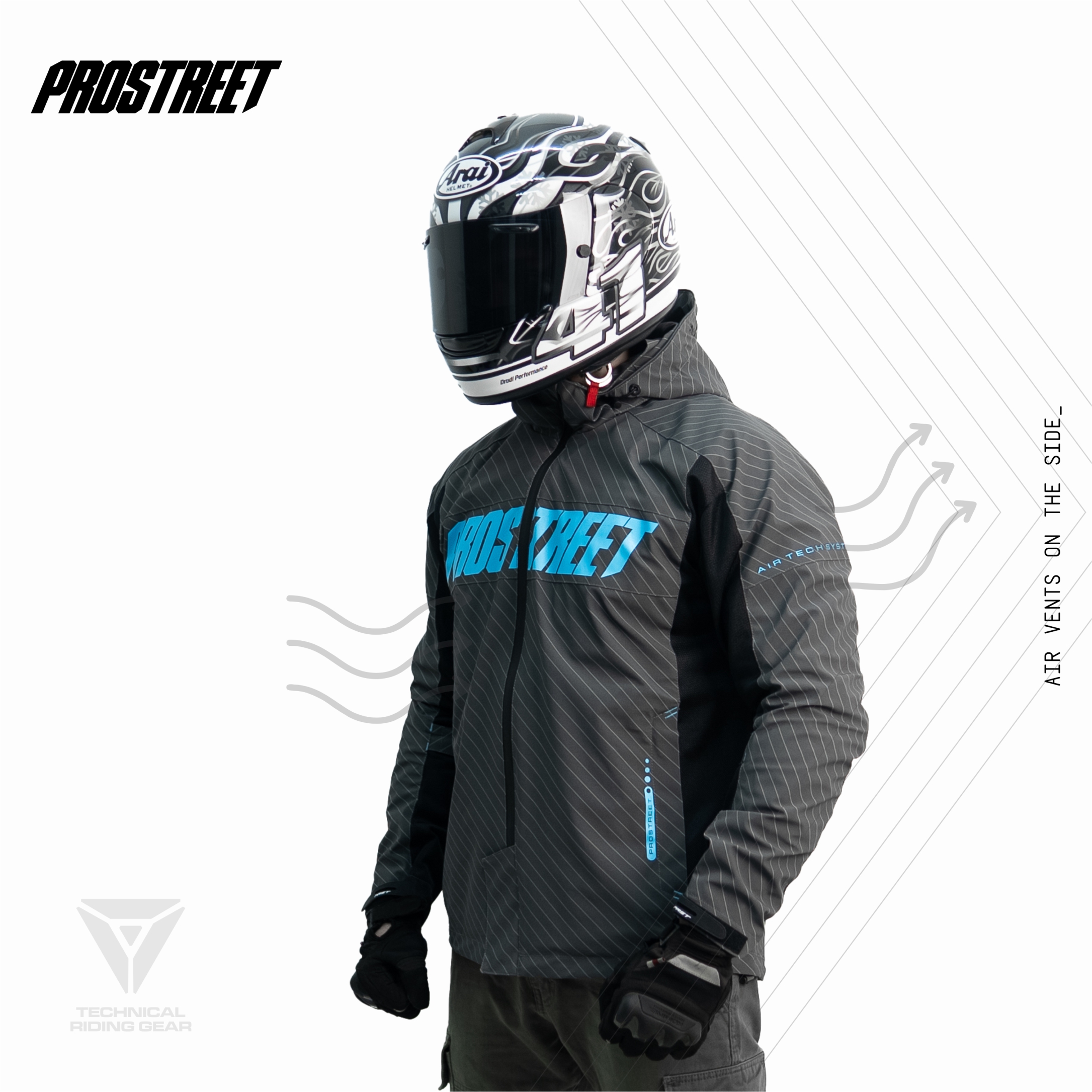 Jaket Motor Prostreet Spectre Air Tech System Grey Line – PROSTREET